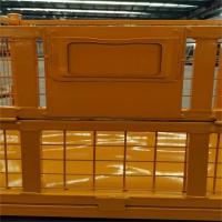 China Folding and stacking metal mesh material box, mesh frame iron box for sale