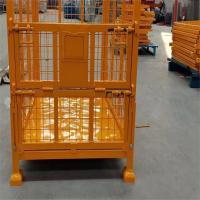 China Folding and stacking metal mesh material box, mesh frame iron box for sale