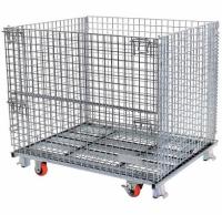 China Wire Mesh Stacking Pallet Racks Post Stillages Fabric Roll Storage Cage for sale