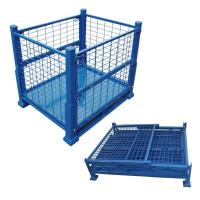 China Customized ESOON warehouse detachable nestable storage steel stacking palletainer for sale