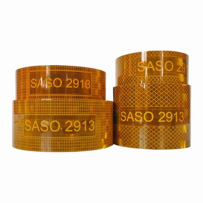 China Adhesive Reflective Tape High Reflection Micro Prismatic SASO 2913 Reflective Tape Roll for sale