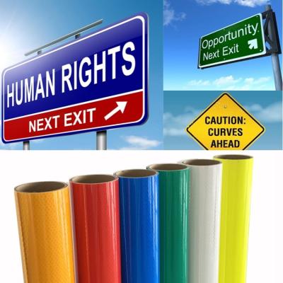 China Custom Microprismatic Retro Reflective Vinyl Rolls Adhesive Highway Sign for sale