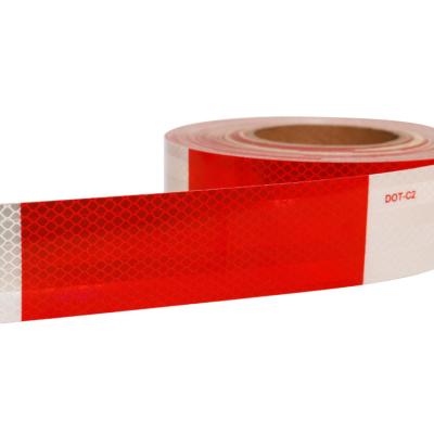 China High Visibility Reflective Tape Red and White DOT-C2 For Vehicles For Truck  Reflective Tape for sale