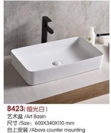 China best selling wash basin model matt white color coutertop bathroom sink manufacturer color never fading for sale