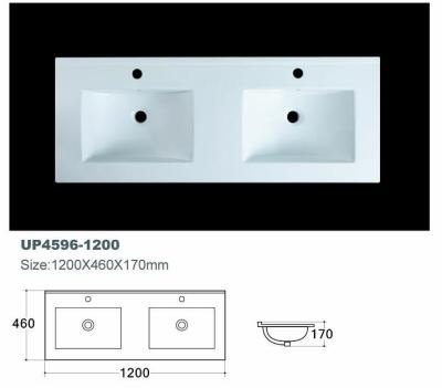 China 1200 double vanity sink CE CUPC approved cabinet basin bathroom sink  manufacturer made in China for sale