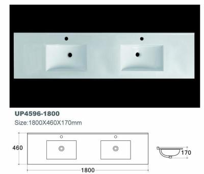 China 1800MM double vanity sink CE CUPC approved cabinet basin porcelain bathroom sink  manufacturer made in China for sale