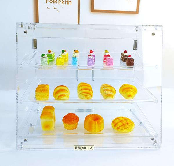 Quality Acrylic Pastry Display Case With Removable Trays And Magnetic Rear Doors for sale