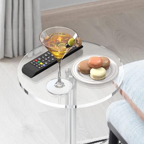 Quality Easy Assembly Custom Acrylic Furniture Clear Side Table Coffee Table For Small for sale