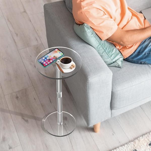 Quality Easy Assembly Custom Acrylic Furniture Clear Side Table Coffee Table For Small for sale