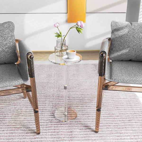 Quality Easy Assembly Custom Acrylic Furniture Clear Side Table Coffee Table For Small for sale