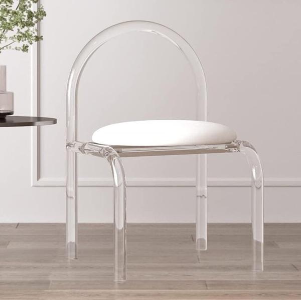 Quality Modern Custom Acrylic Furniture acrylic dressing table chair 43X45X73cm For Bedroom for sale