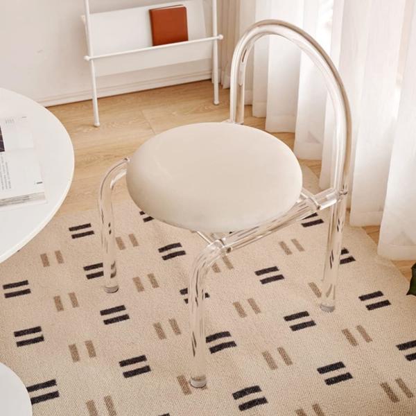 Quality Modern Custom Acrylic Furniture acrylic dressing table chair 43X45X73cm For for sale