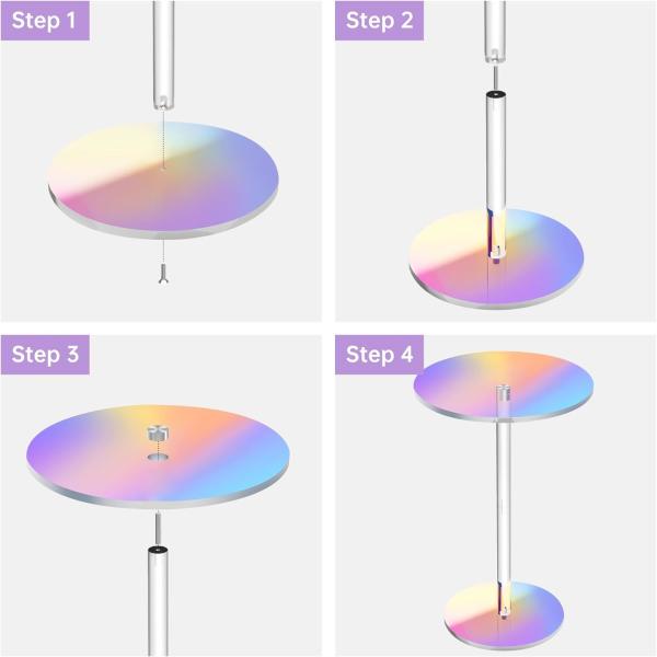Quality Knock Down Design Acrylic Tea Table Rainbow Dazzling Color Acrylic Round Table for sale