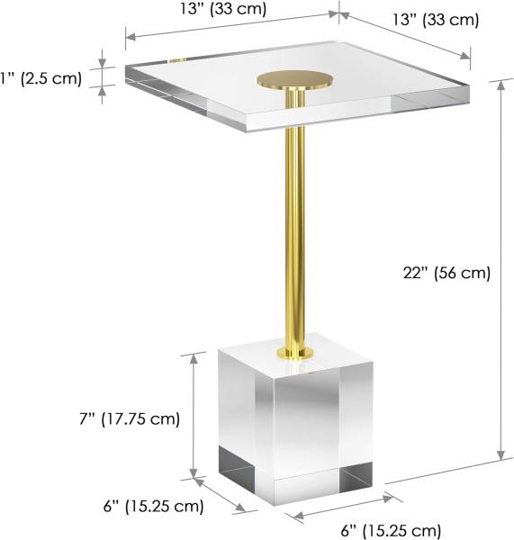 Quality Knock Down Design Clear Acrylic Coffee Table Lucite End Table OEM ODM for sale