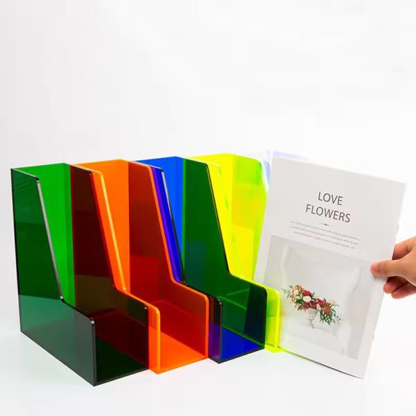 Quality Desktop Customized Color Acrylic Holder Acrylic Storage Organizer For Document for sale
