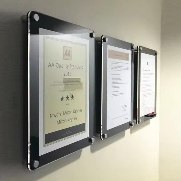 Quality Decoration Floating Acrylic Photo Wall Frames 13'' X 16'' With Metal Standoffs for sale