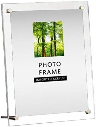 Quality 8.5'' X 11'' Modern Acrylic Photo Frame Free Standing Assembled With Metal Pegs for sale