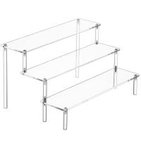 Quality Assembled Design 3 Layers Acrylic Stand Riser Cosmetics Display Shelf For Action for sale
