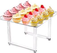 Quality Assembled Design Acrylic Cake Stand Buffer Table Riser Food Serving Custom for sale
