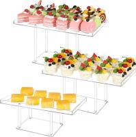 China Assembled Design Acrylic Cake Stand Buffer Table Riser Food Serving Custom Printing for sale