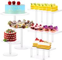 China Assembled Design Acrylic Cake Stand Buffer Table Riser Food Serving Custom Printing for sale