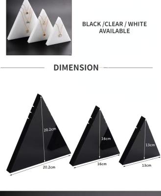 China Modern Design Triangle Acrylic Necklace Display Stand Holder For Jewelry Shop for sale