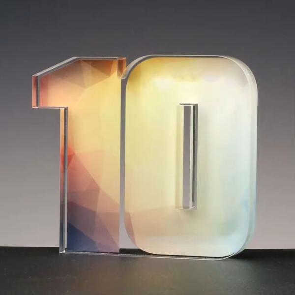 Quality Modern Design Clear Acrylic Number Trophy for Employee Recognition 25 years for sale