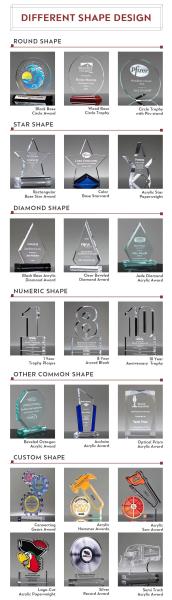 Quality Modern Design Clear Acrylic Number Trophy for Employee Recognition 25 years for sale