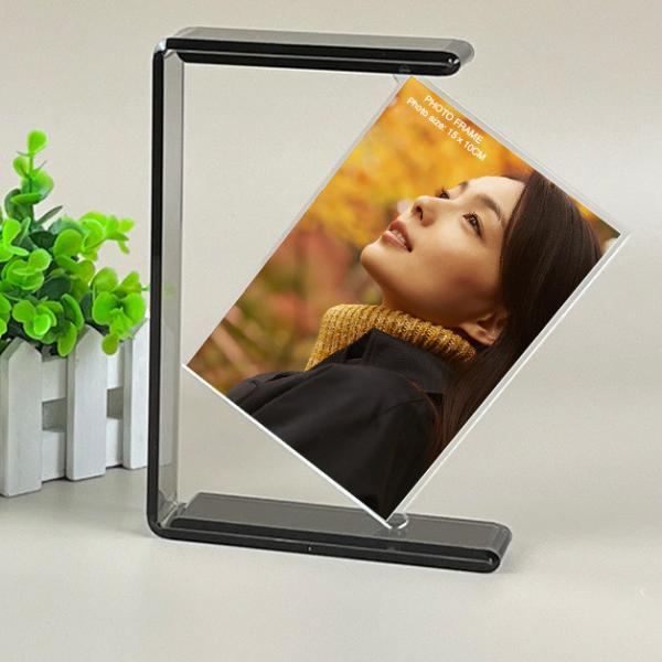 Quality 4 ''X 6'' Stylish Acrylic Photo Frame with Stand Plexiglas Spinning Frame Double for sale