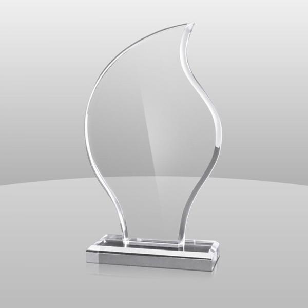 Quality Custom Transparent Flame Shape Acrylic Plaque Awards For Business Recognition for sale
