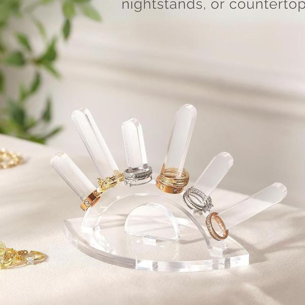 Quality Custom Color Acrylic Display Lucite Ring Holder Organizer For Jewelry Collection for sale