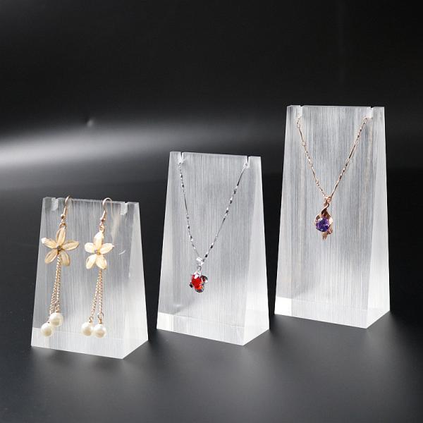 Quality Custom Size Acrylic Necklace Display Holder Brushed Finishing For Jewelry Store for sale
