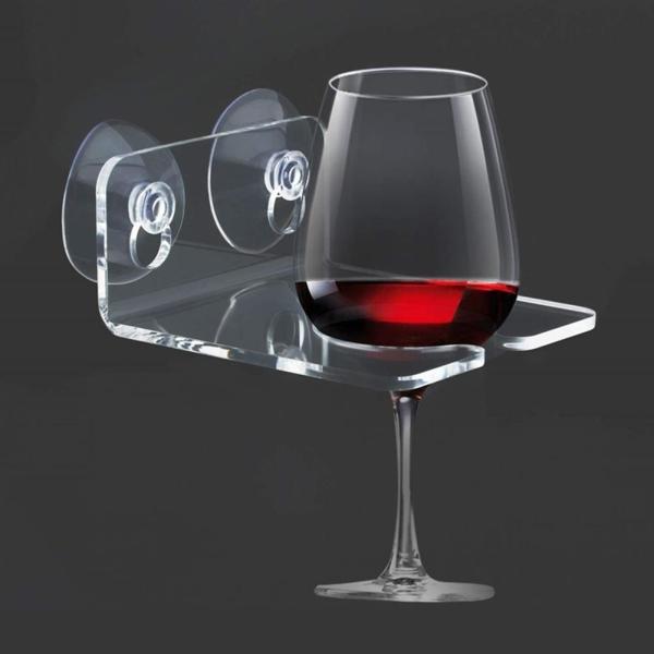 Quality Wall Mounted L Shape Clear Acrylic Wine Holder Lucite Wine Rack Customized Size for sale
