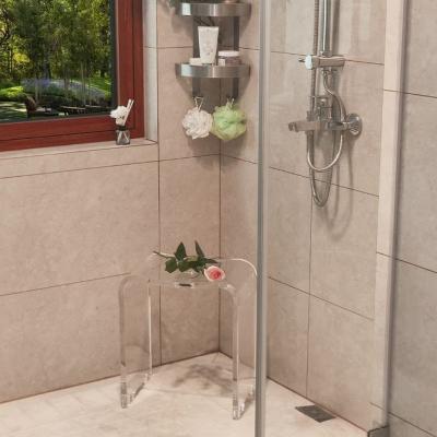 China Durable and Transparent Acrylic Step Stool  Small Shower Stool for Entryway Shower Bathroom  Kitchen Bedroom, and Living Room for sale