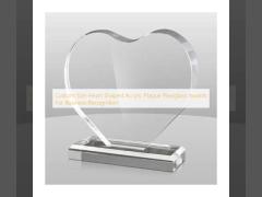 Custom Size Heart Shaped Acrylic Plaque Plexiglass Awards For Business Recognition