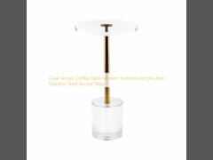 Clear Acrylic Coffee Table Modern Furniture Acrylic And Stainless Steel Accent Table