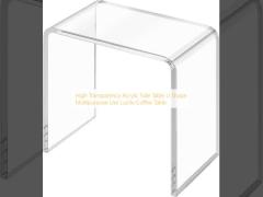 High Transparency Acrylic Side Table U Shape Multipurpose Use Lucite Coffee Table