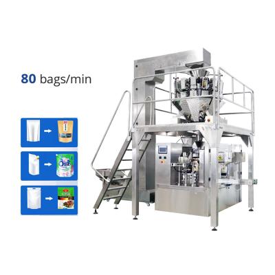 China Premade Zipper Pouch Bag Filling Machine PLC Electric Core Engine Gear For Powder Coffee Food Beverages Chemicals for sale