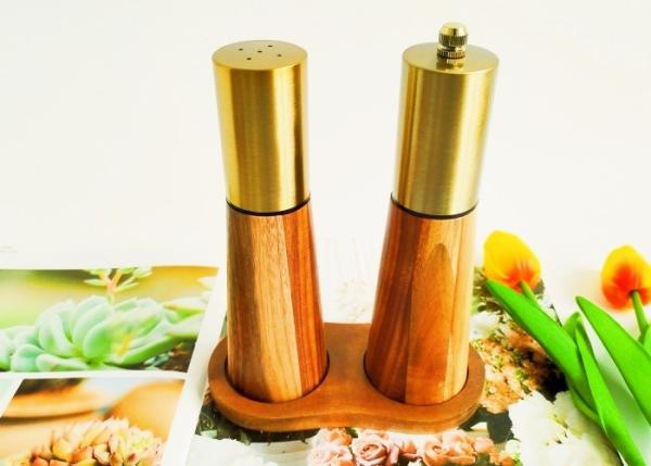 Quality Traditional Stainless Steel Wooden Pepper Spice Mill Set for sale
