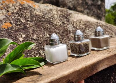 Cina Set di frullati da 17 ml con vasi di vetro e coperchi metallici - Perfetto per condire i piatti in vendita
