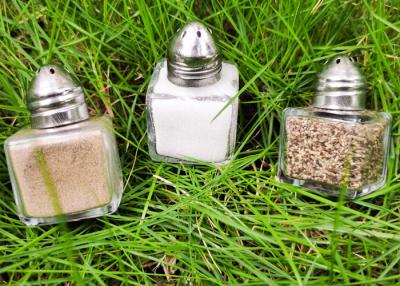 Cina 17ml Glass Condiment Shaker di Metalcraft, dotato di un robusto coperchio metallico in vendita