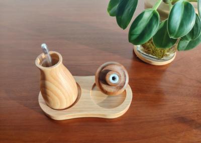 China Modern Mashroom Salt And Pepper Acacia Wood Grinder Set 2 Pcs Mill With Tray Kichenware  Collection Mill for sale