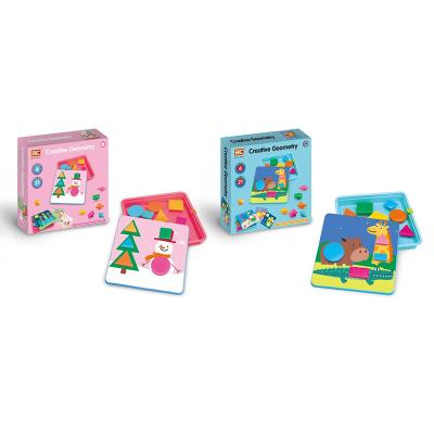 Китай 3 In 1 DIY Geometry Board Creative Toys For Kids Puzzles Shapes Geometry DIY For Sale Kids Geometry Toy With 21 PCS/BOX продается