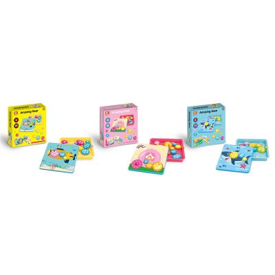 Китай 3 In 1 DIY Gear Panel Amazing Toys For Kids Gear Nail Toy For Children Educational Set Toy Gear With 20 PCS Of Button продается