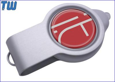 China LED Light Resin Dome Logo Double Side Swivel Design USB Flash Drive for sale