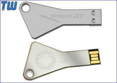 China Triangle Stainless Key 4GB Thumb Drive Free USB Protection Cap for sale