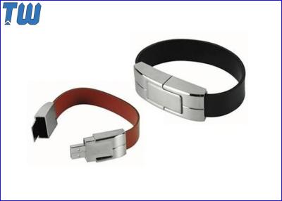 China Solid Leather Bracelet 4GB USB Memory Drive Personalized Branding for sale