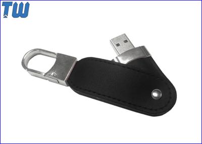 China Personalized Leather 32GB USB Stick Drive Device Safe Metal Buckle for sale