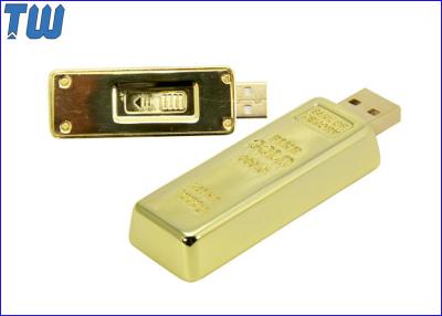 Shinning Gold Bar 32GB Pen Drives Sliding Brick Heavy Full Metal