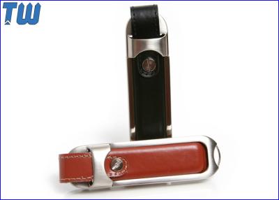 China Long Stick Leather 4GB Pendrive Disk Product Smooth Metal Edge for sale
